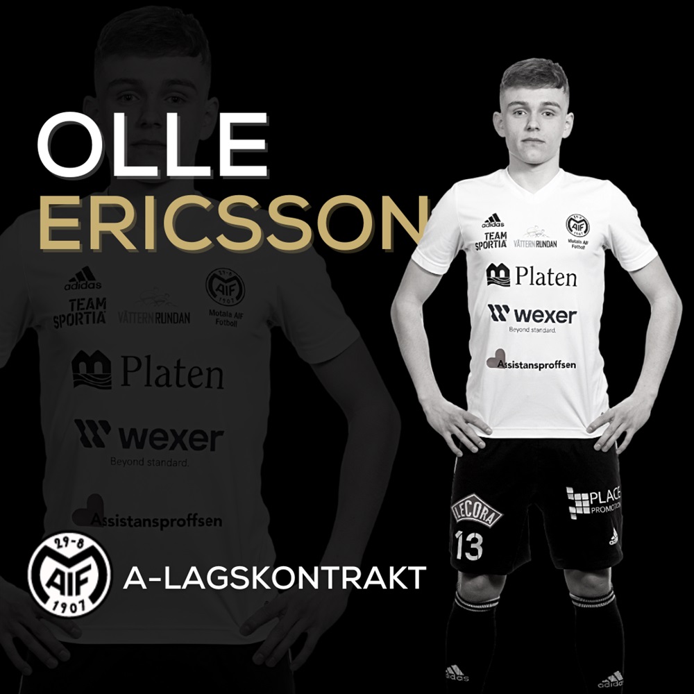Olle Ericsson är nästa talang som har skrivit på ett A-lagskontrakt / Motala AIF FK